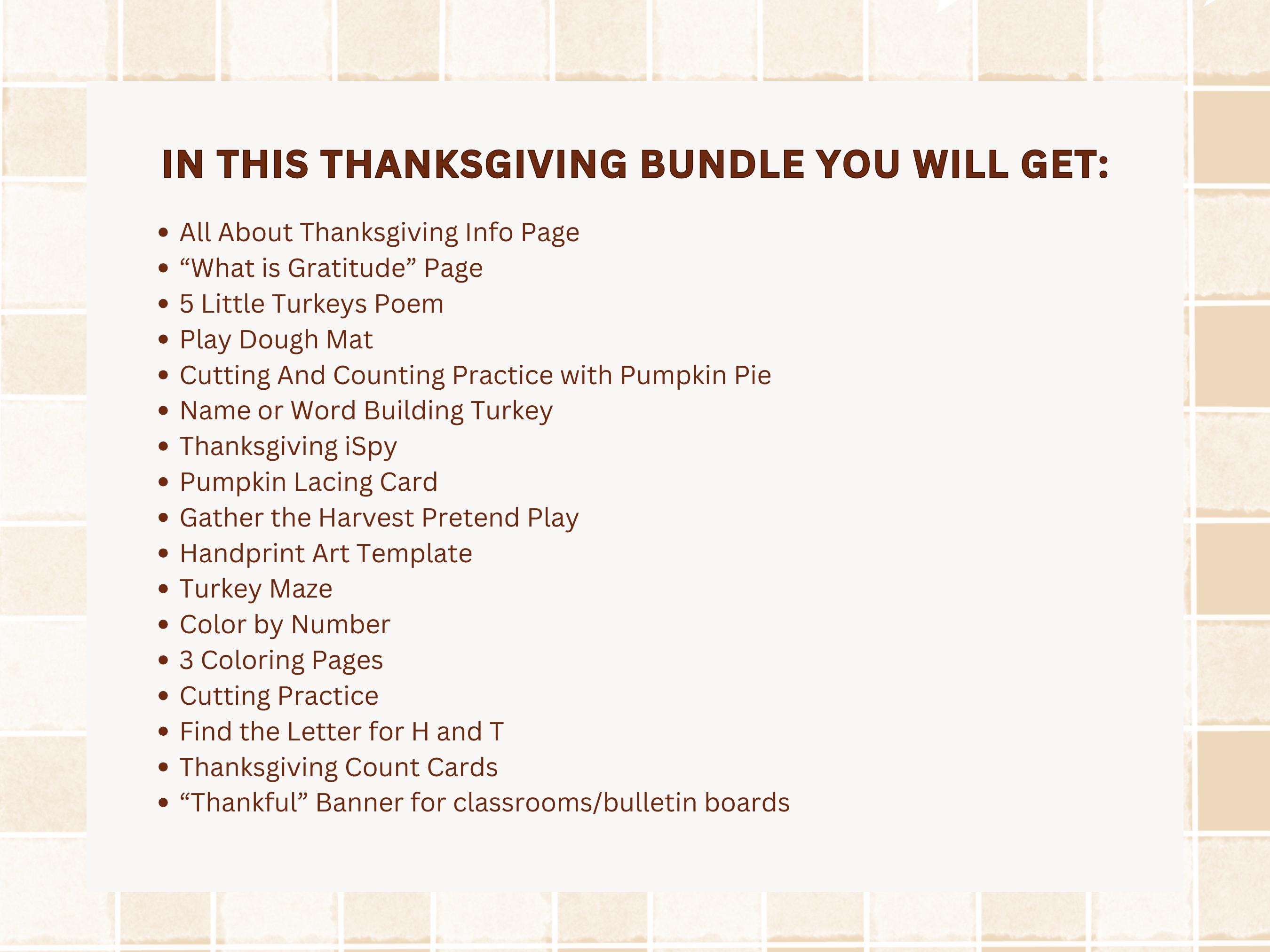 Thanksgiving Preschool Unit Study | Fall Pre-k Printable Curriculum ...