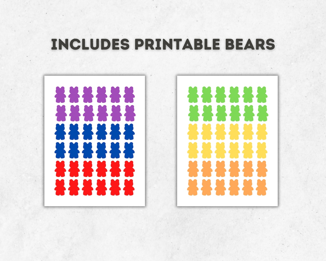 Counting Bear Preschool Math Activity: Homeschool Printable (PDF) - Etsy