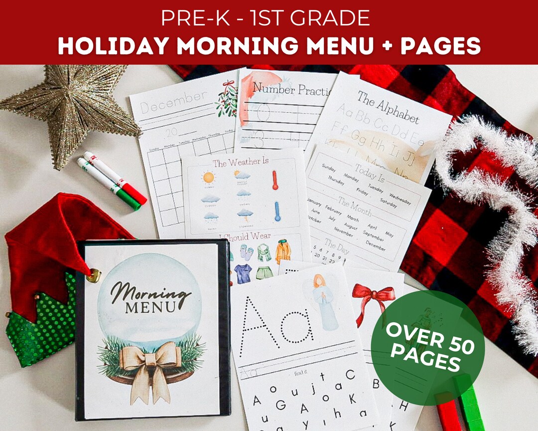 Christmas Morning Menu Printable: Homeschool Preschool, Kindergarten ...