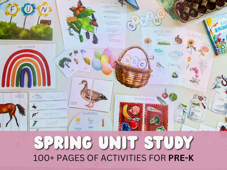 Spring Pre-k and Kindergarten Activity Bundle: Homeschool Curriculum ...