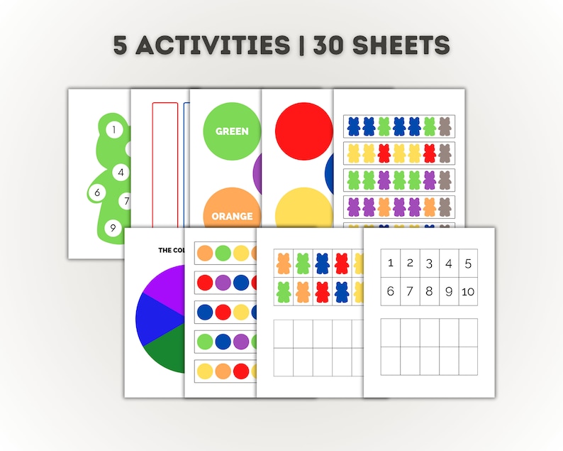 Counting Bear Preschool Math Activity: Homeschool Printable (PDF) - Etsy