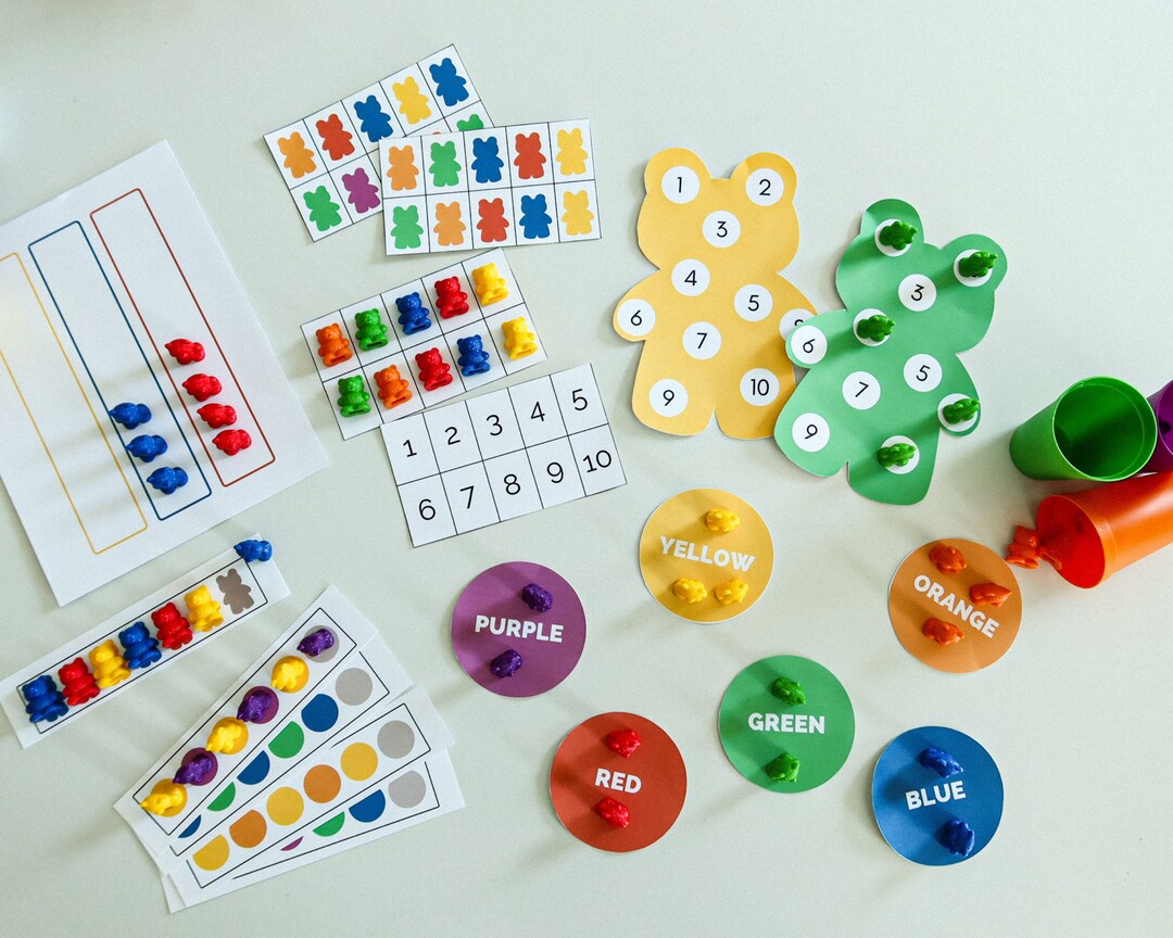 Counting Bear Preschool Math Activity: Homeschool Printable (PDF) - Etsy