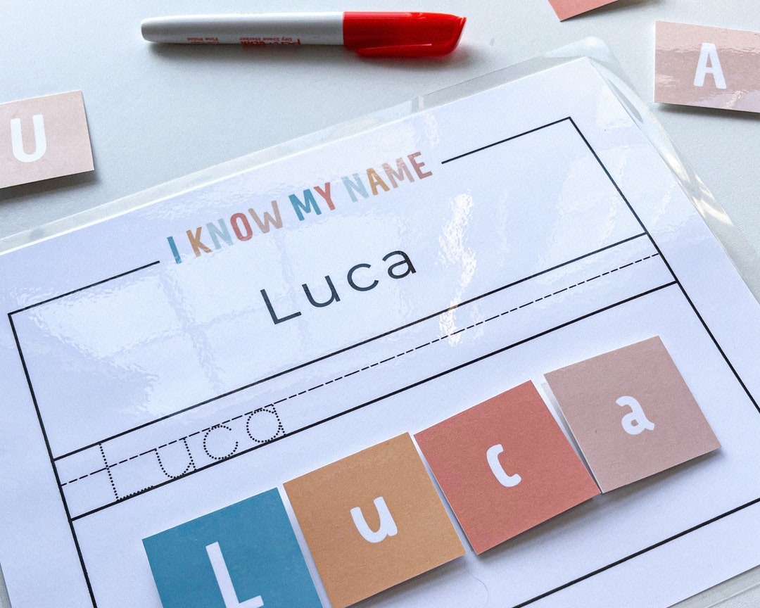 Custom Name Learning Mat | Preschool Dry Erase Name Practice ...