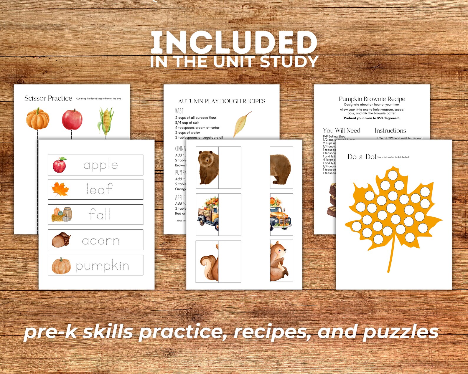 Autumn Preschool Unit Study | Fall Pre-k Printable Curriculum, Autumn ...