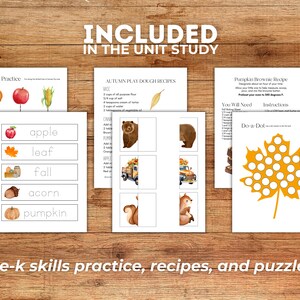 Autumn Preschool Unit Study | Fall Pre-k Printable Curriculum, Autumn ...