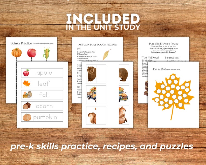 Autumn Preschool Unit Study | Fall Pre-k Printable Curriculum, Autumn ...