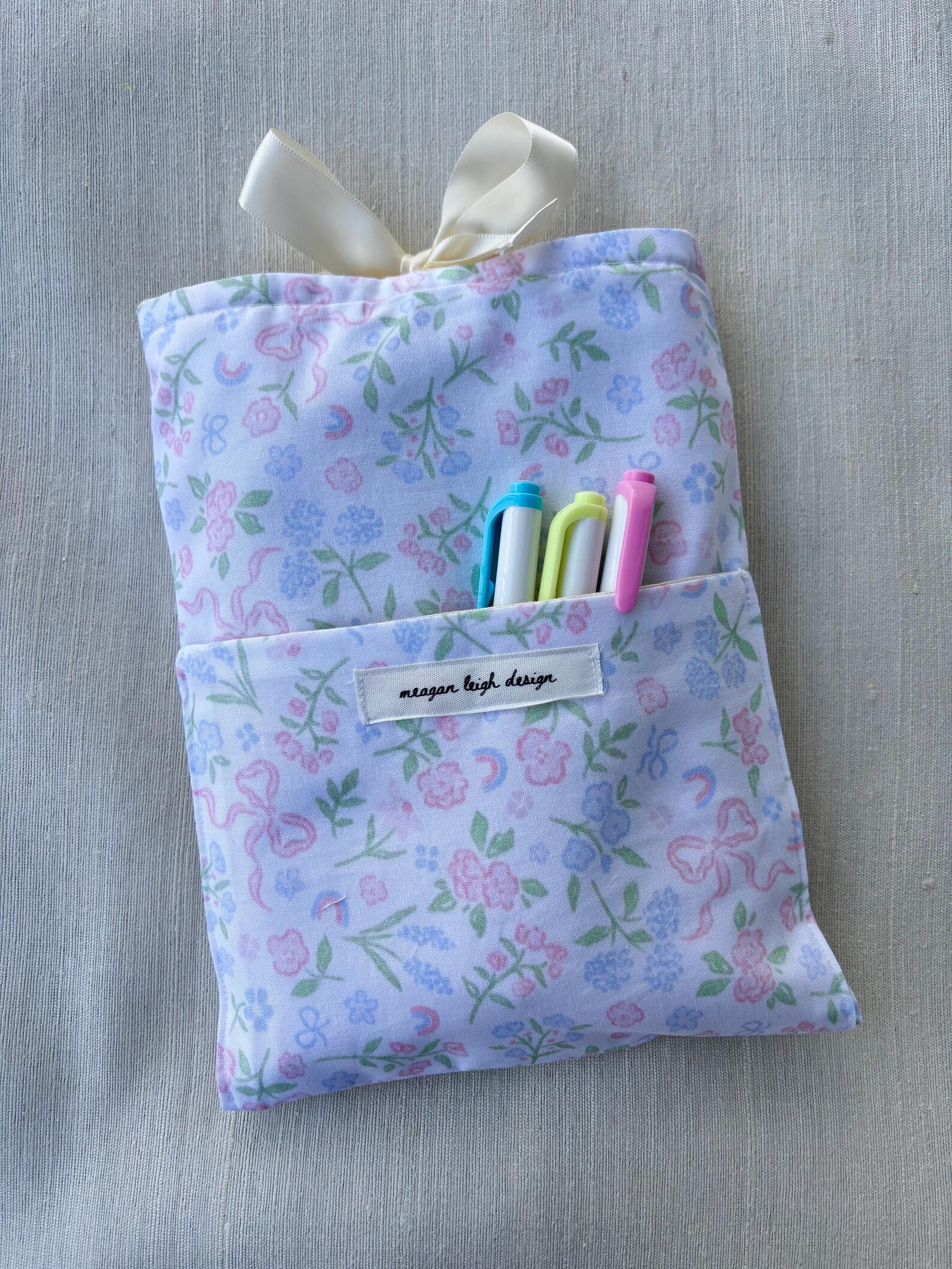 Pink and Blue Bow/floral Book Sleeve | Kindle Cover | Book Cover ...