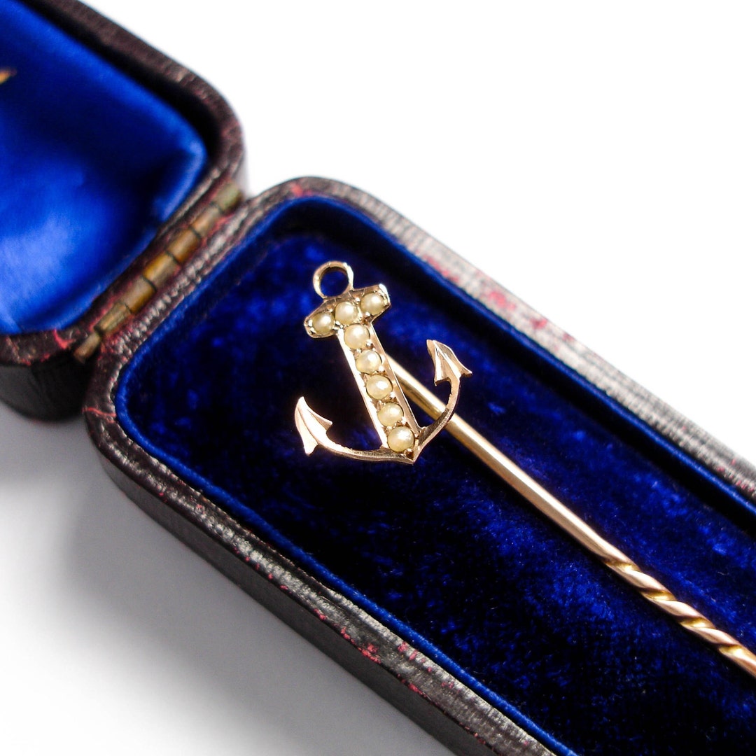 Antique Victorian 9ct Gold Anchor Stick Pin - Etsy