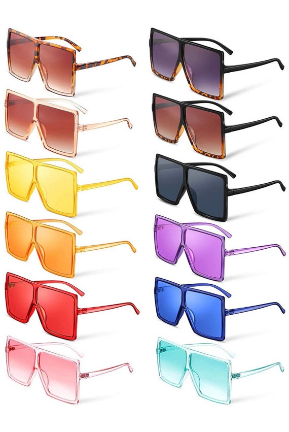 Oversized Square Sunglasses Flat Top Shades Retro - Etsy