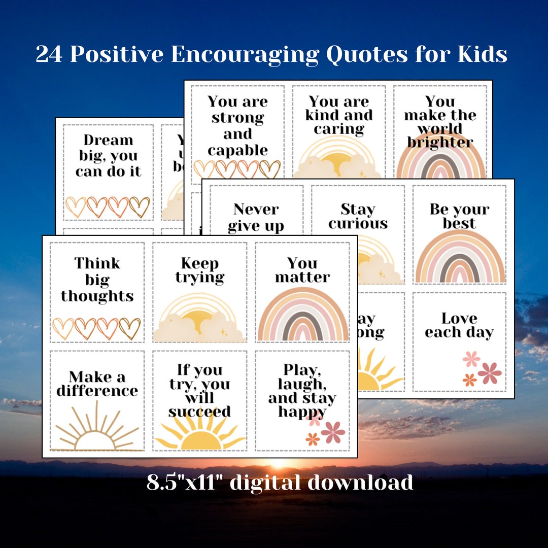 24 Positive Affirmation Quotes for Kids. Digital Download. - Etsy