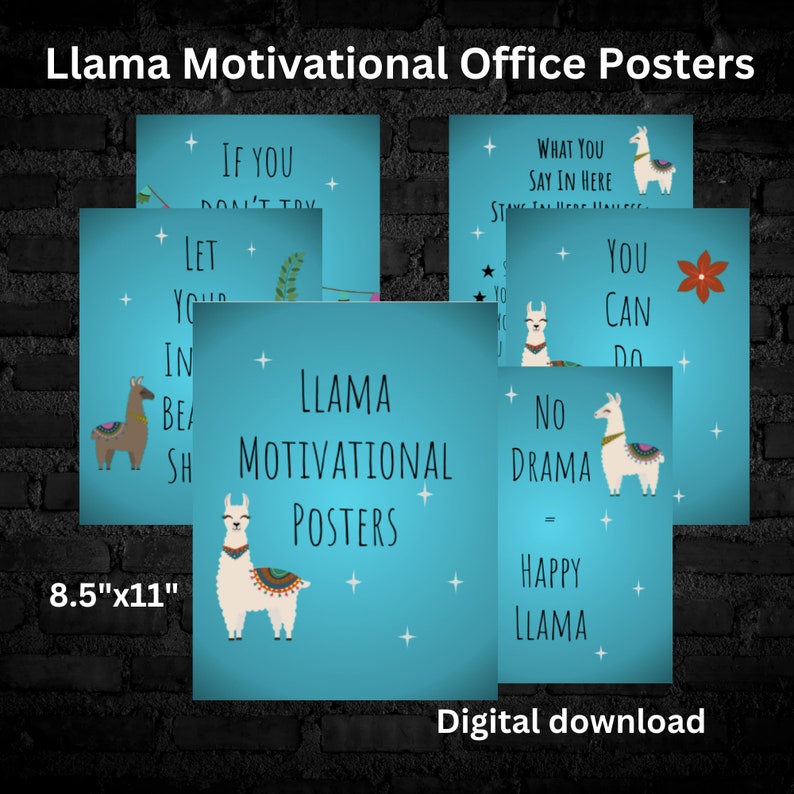 Motivational Llama Posters - Etsy