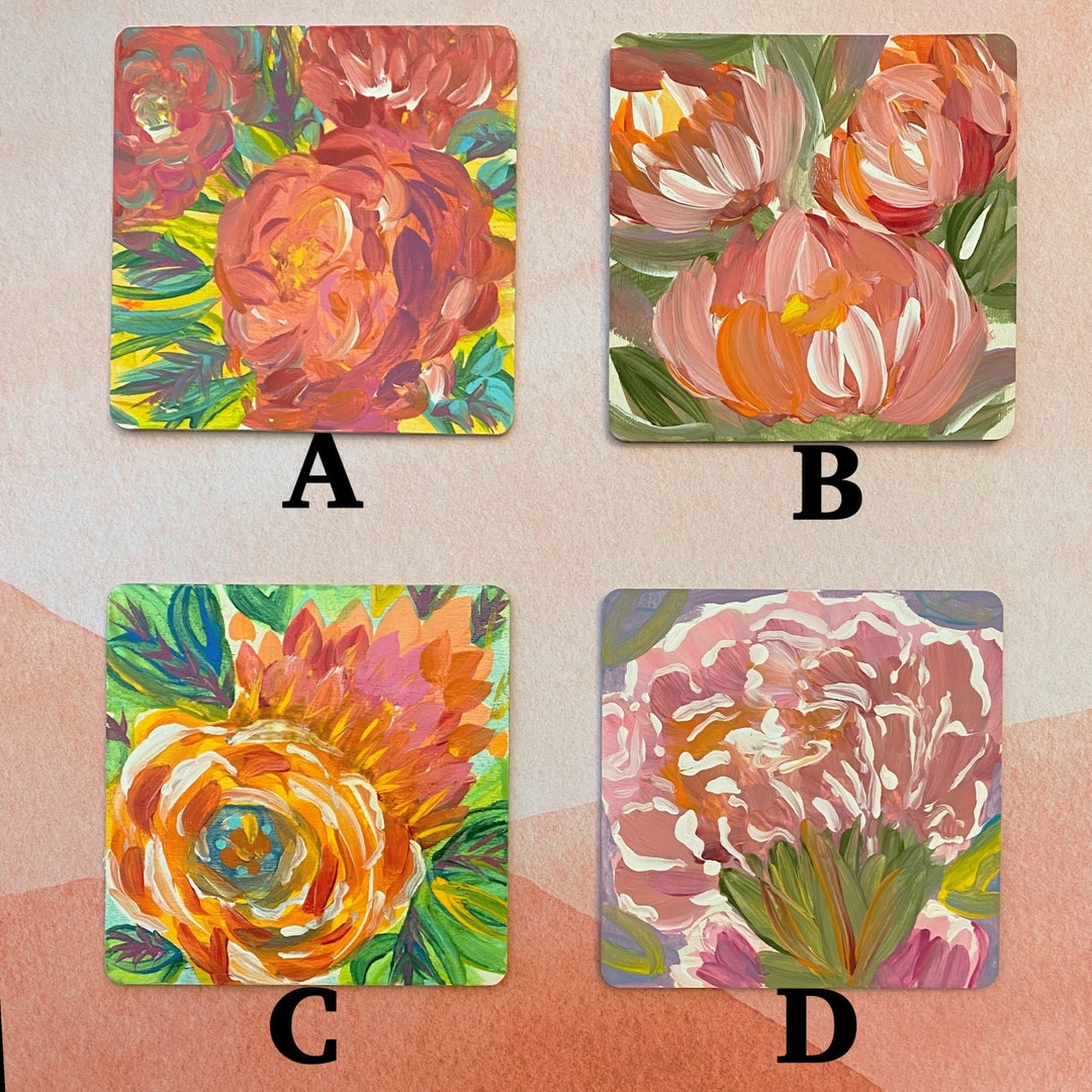 Garden Florals Hand Painted Magnets 1 Piece - Etsy