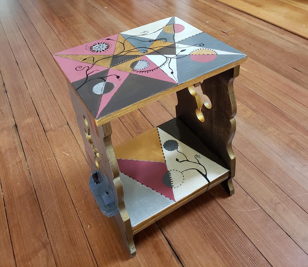 Whimsical and Eclectic Side Table Hand-painted - Etsy