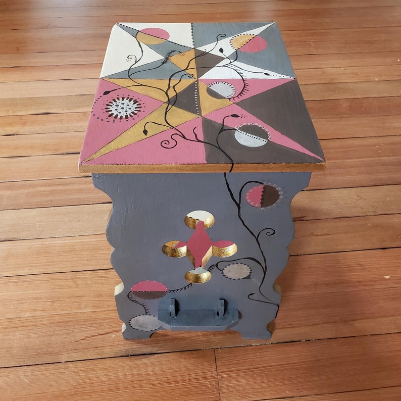 Whimsical and Eclectic Side Table Hand-painted - Etsy