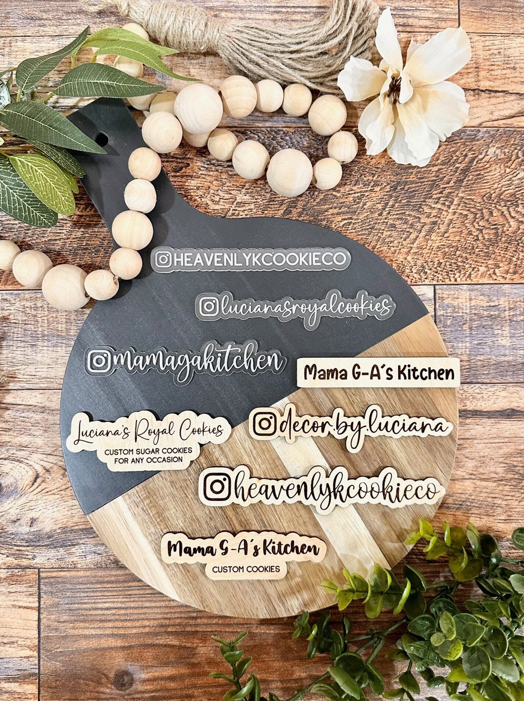 Wood and Acrylic Watermark Names / Username Name Watermark / Custom ...
