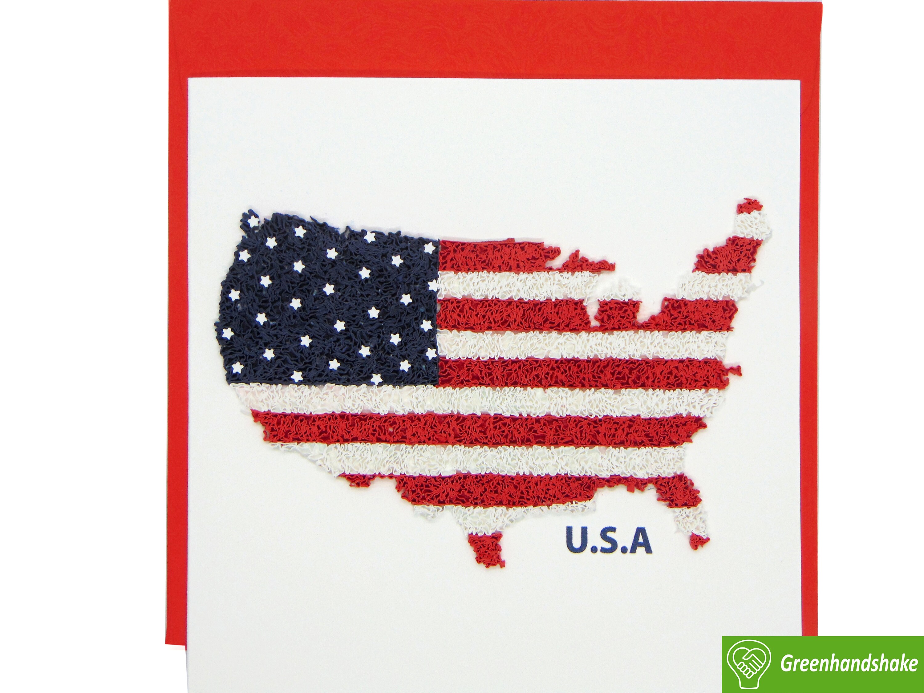 American Flag Map Quilling Card: Patriotic Handmade Greeting Card - Etsy