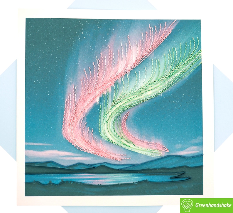 Aurora Magic Quilling Card: Handmade Art Greeting Card - Etsy