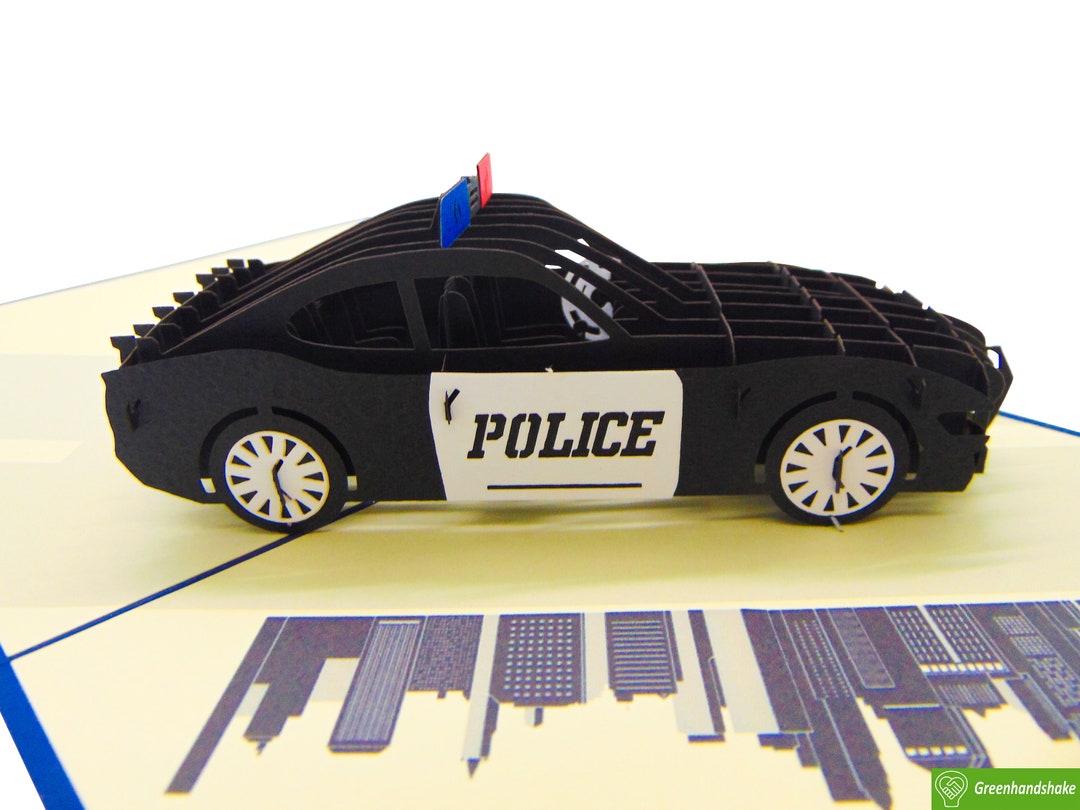 Police Car Pop up Card, Handmade 3D Greeting Card - Etsy
