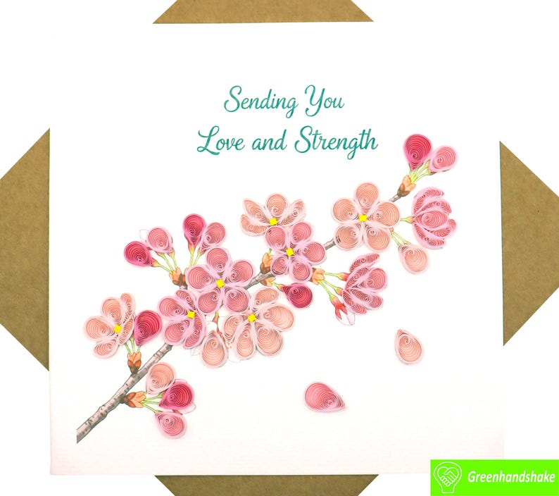 Blossoms of Strength Quilling Card: Handmade Art Greeting Card - Etsy ...