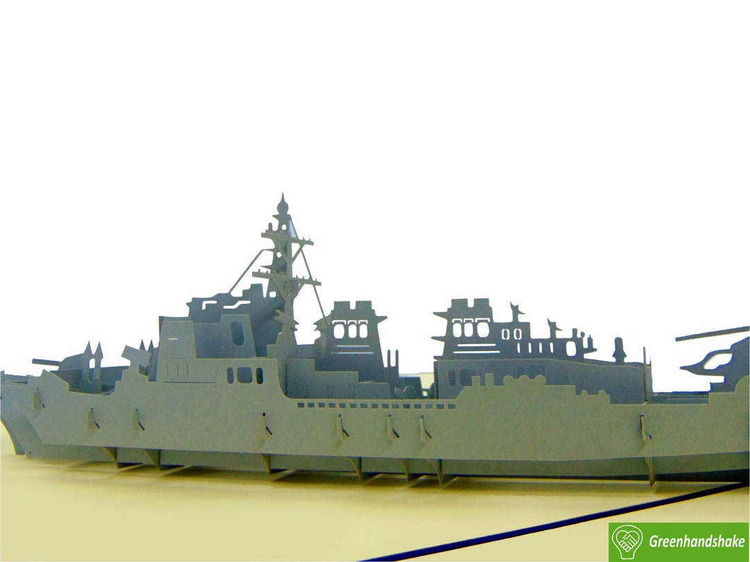 US Navy Ship Pop up Card: Handmade 3D Greeting Card - Etsy