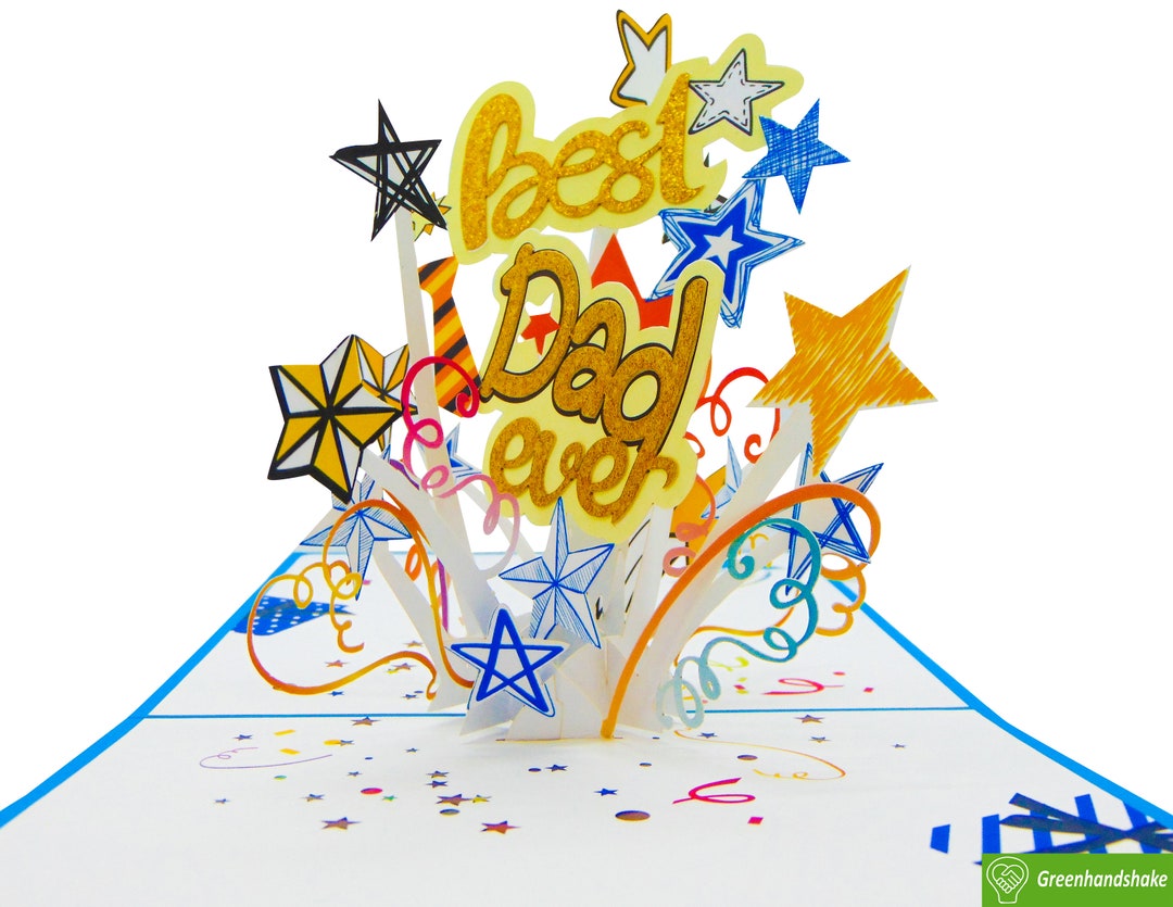 Best Dad, Pop up Card, 3D Popup Greeting Cards - Unique Dedicated ...