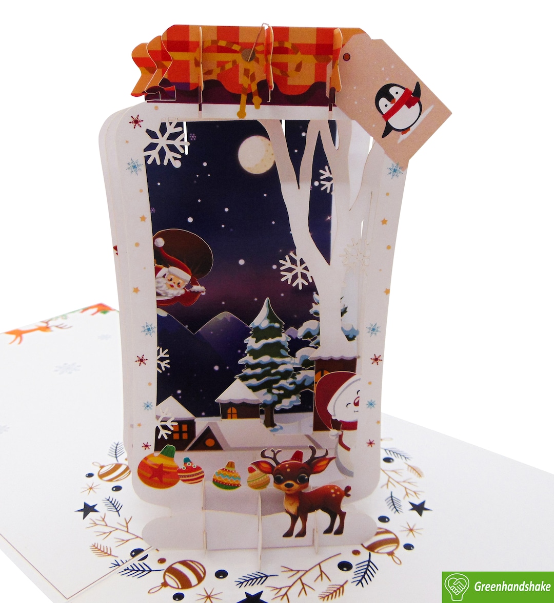 Christmas Pop up Card: 3D Surprise Jar, Handmade Holiday Greeting - Etsy