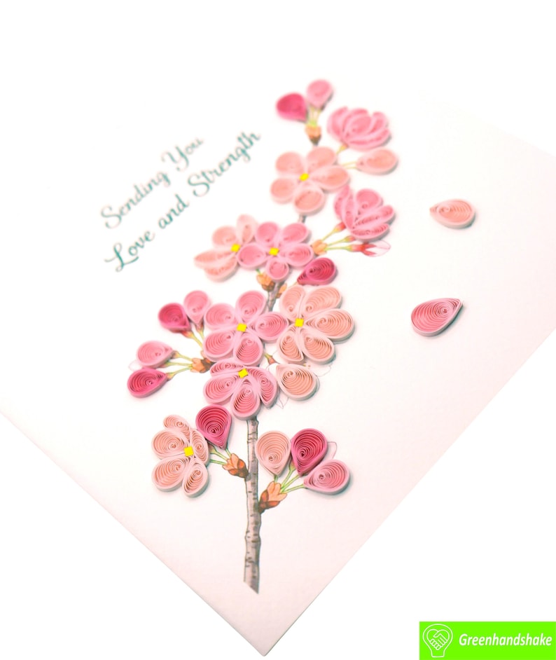 Blossoms of Strength Quilling Card: Handmade Art Greeting Card - Etsy ...