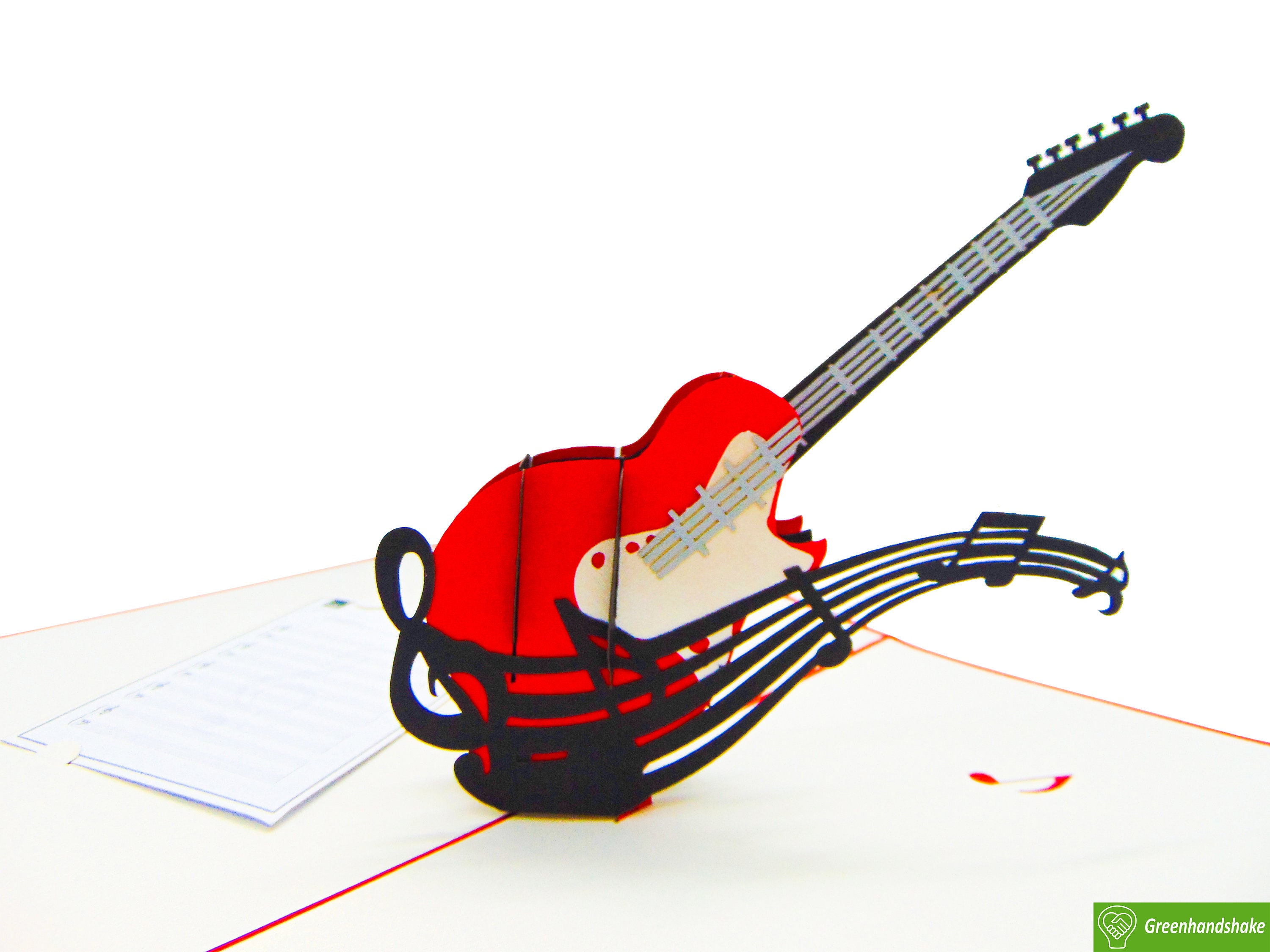 Guitar Pop up Card 3D Popup Greeting Cards Unique - Etsy