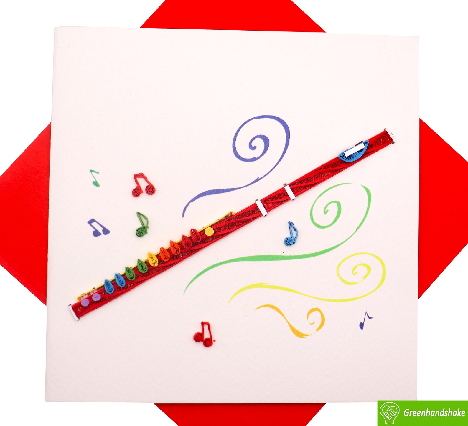 Artistic Flute Quilling Card: Handmade Music Art Greeting Card - Etsy