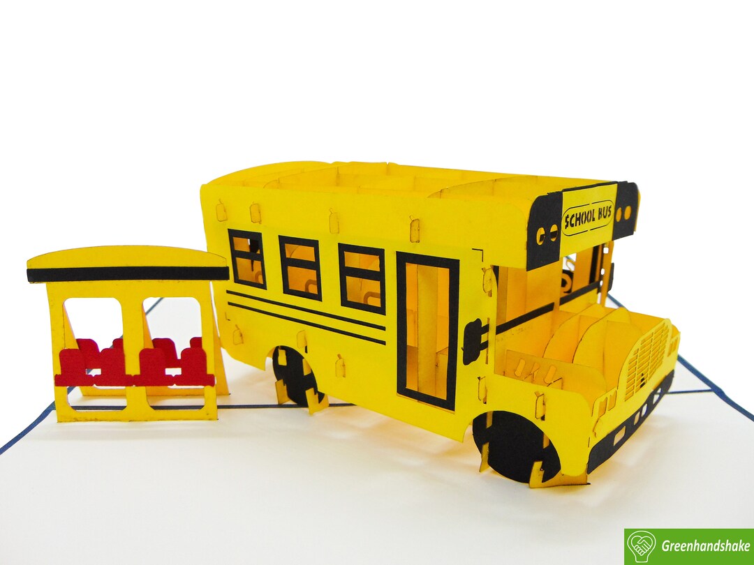 School Bus, Pop up Card, 3D Popup Greeting Cards - Unique Dedicated ...