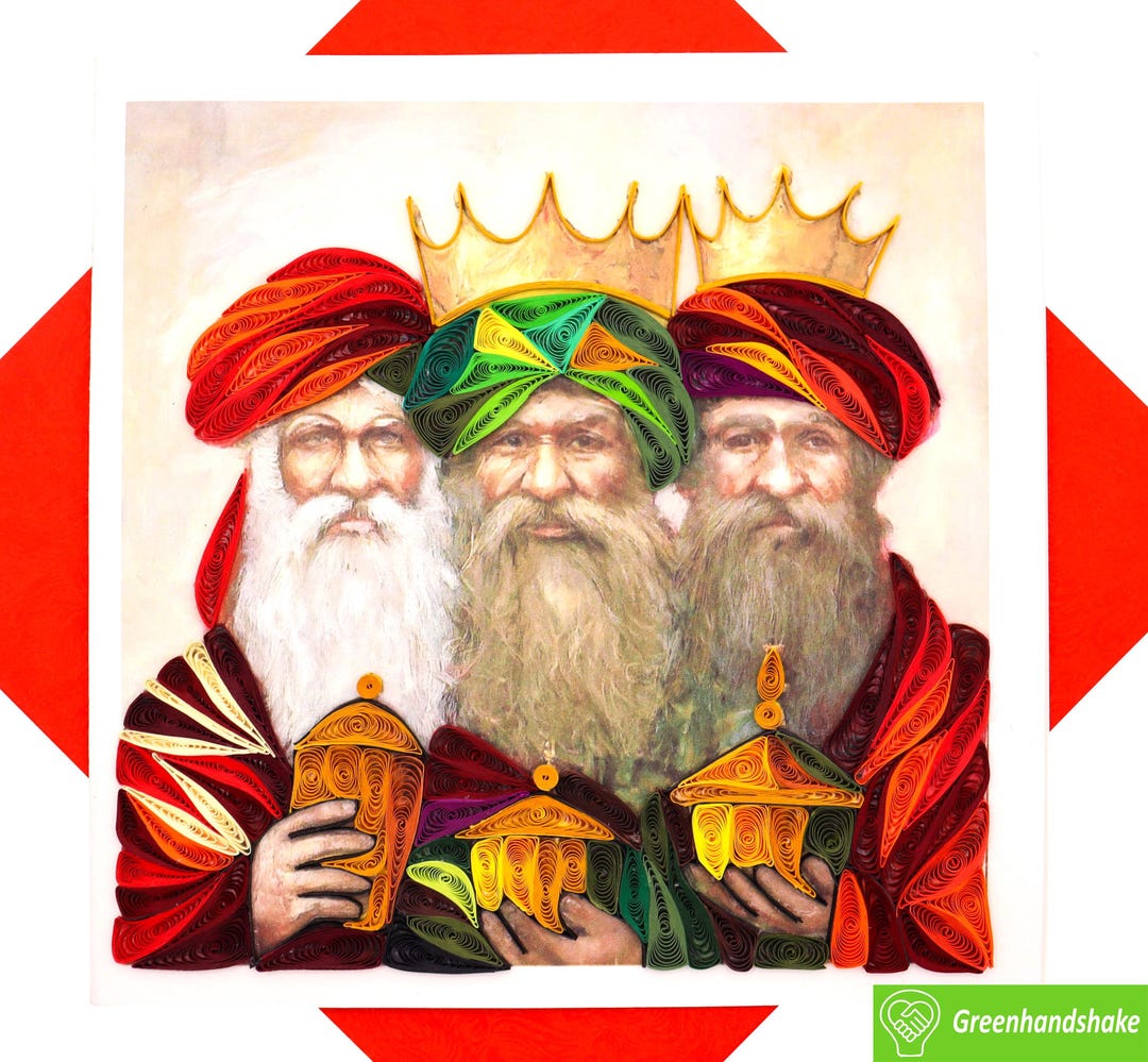 Handmade Three Wise Men Quilling Card: Christmas Nativity Art - Etsy
