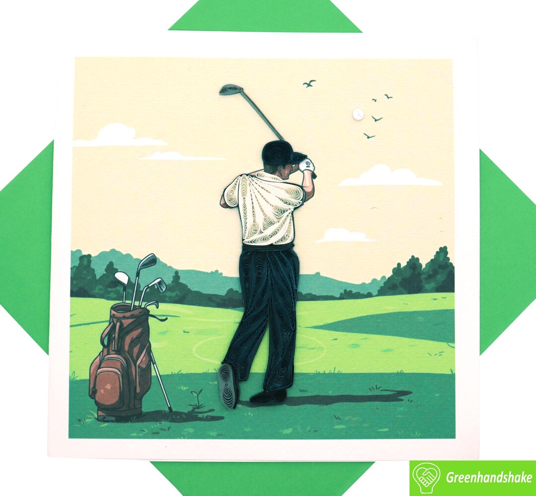 Handmade Golf Quilling Card: Tee Time With Dad - Etsy