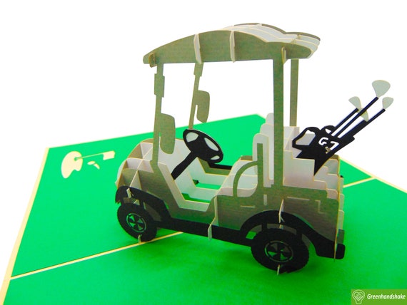 Golf Cart Pop up Card 3D Popup Greeting Cards Unique | Etsy