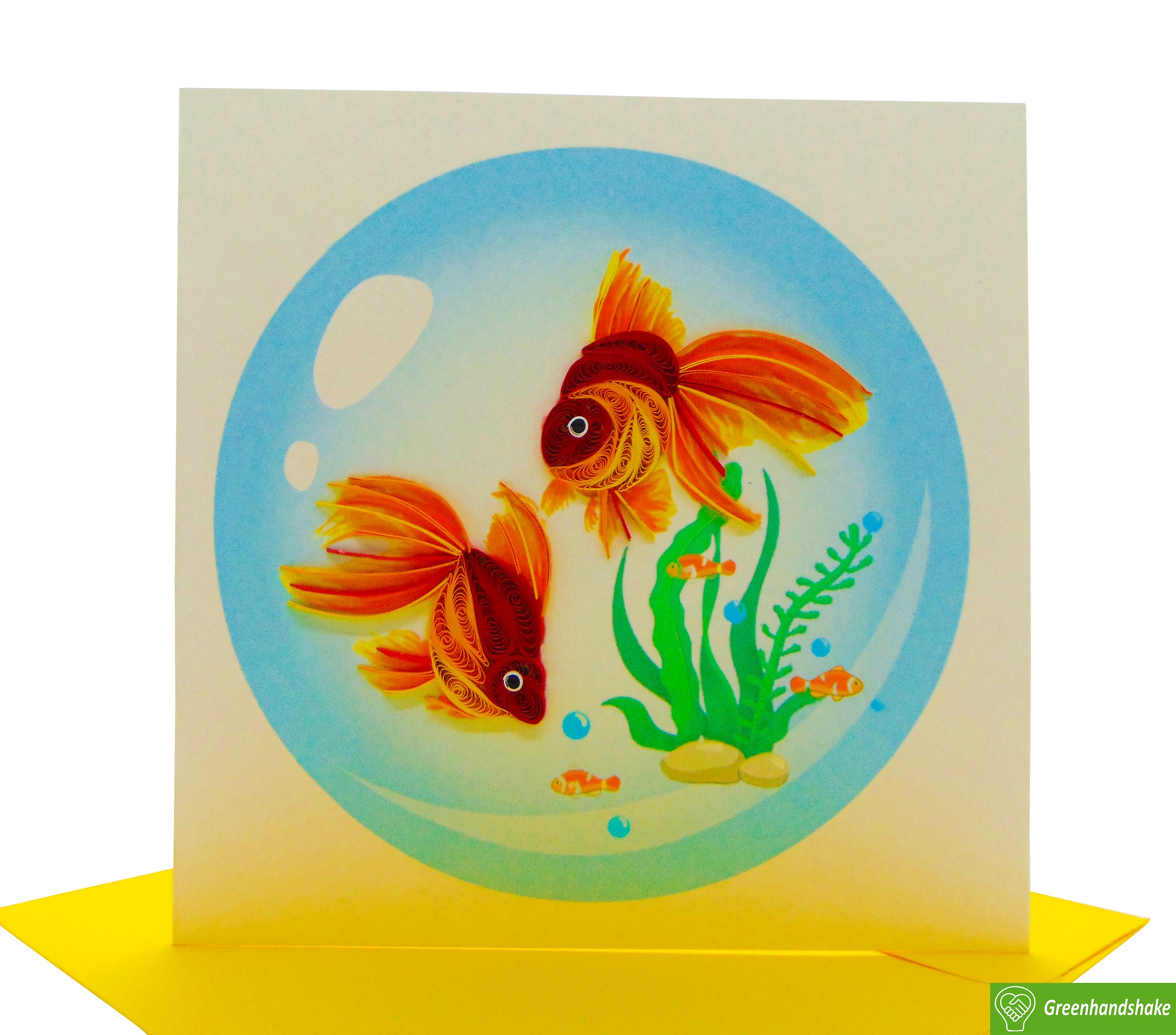 Goldfish Couple Quilling Card: Handmade Art Greeting Card - Etsy