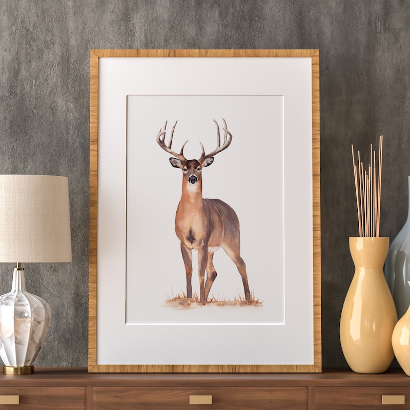 Deer Print - Etsy