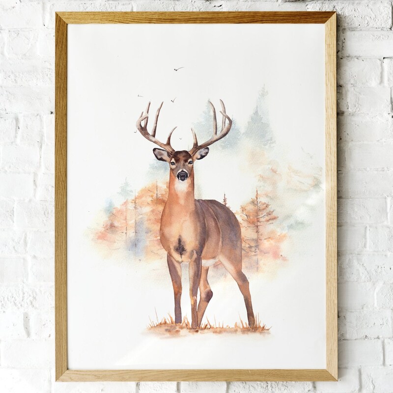 Deer Art Print - Etsy