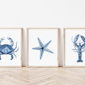 Watercolor Sea Creatures Prints Set of 3. Coastal Printable - Etsy