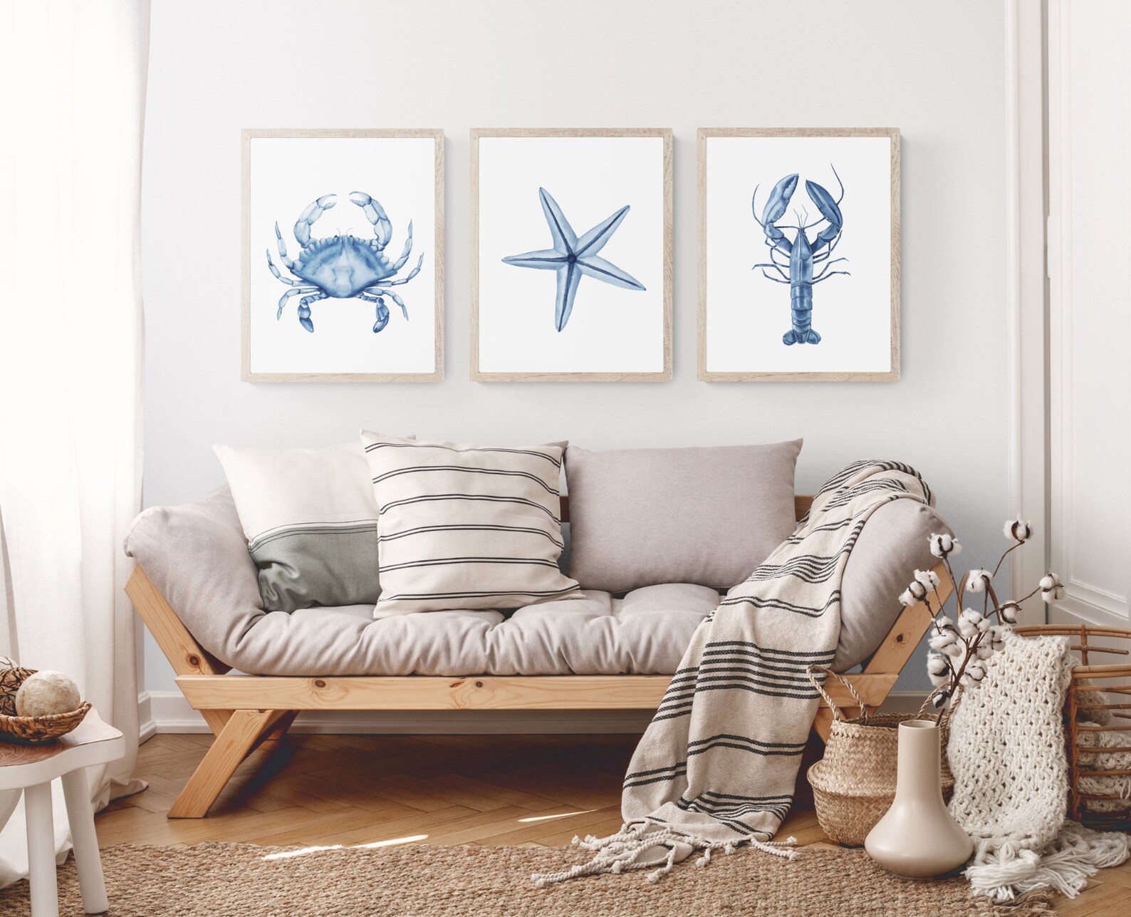 Watercolor Sea Creatures Prints Set of 3. Coastal Printable Wall Art ...
