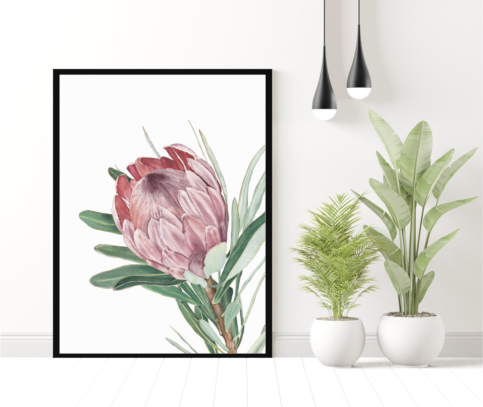 Blush Pink Protea Print. Floral Printable Wall Art. King - Etsy