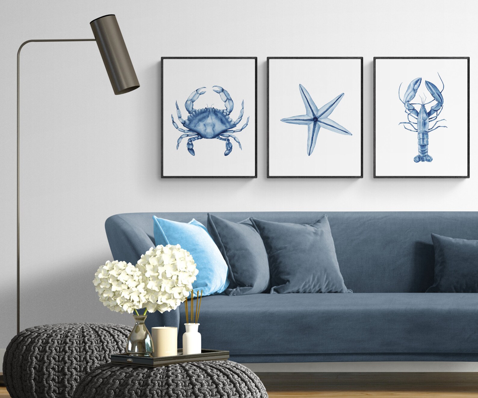 Watercolor Sea Creatures Prints Set of 3. Coastal Printable - Etsy