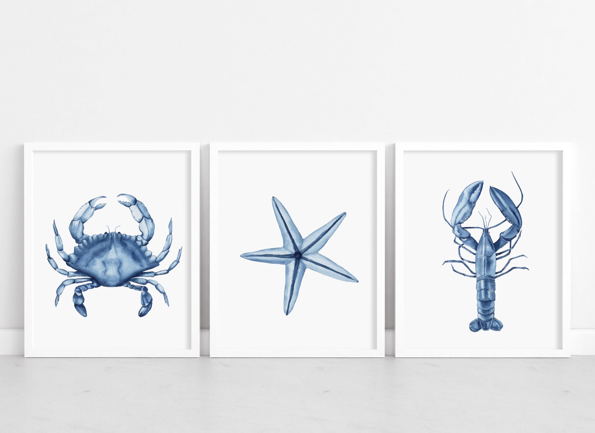Watercolor Sea Creatures Prints Set of 3. Coastal Printable - Etsy