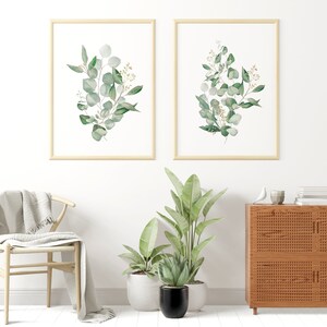 Eucalyptus Printable Set of 2. Botanical Prints Set. Greenery Wall Art ...