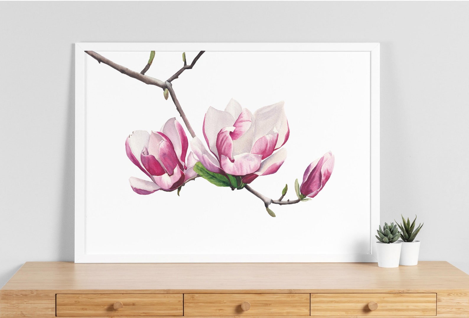 Magnolia Flower Print. Floral Wall Art. Printable Magnolias - Etsy