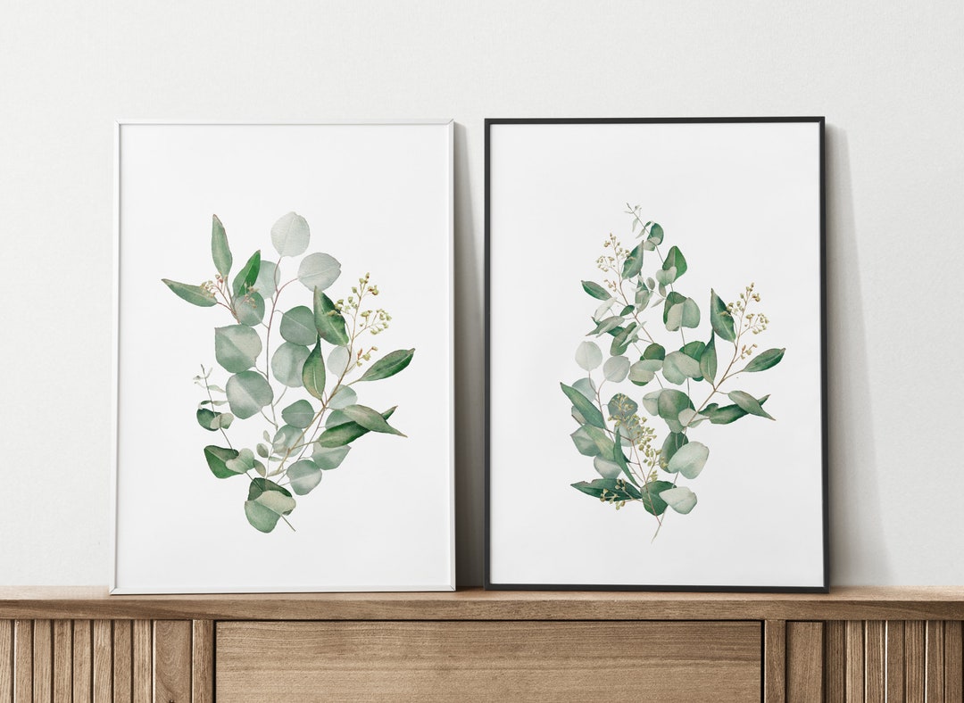 Eucalyptus Printable Set of 2. Botanical Prints Set. Greenery Wall Art ...