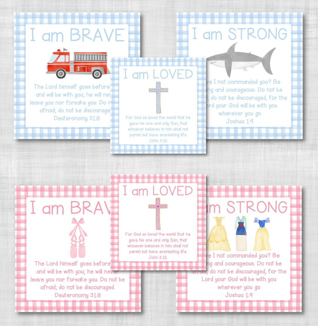 Affirmation Cards for Kids With Bible Verses - Etsy