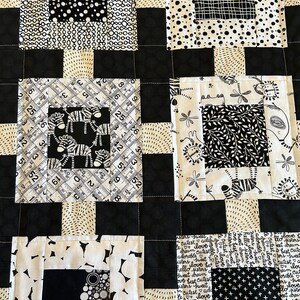Black and White Patchwork Quilt - Etsy