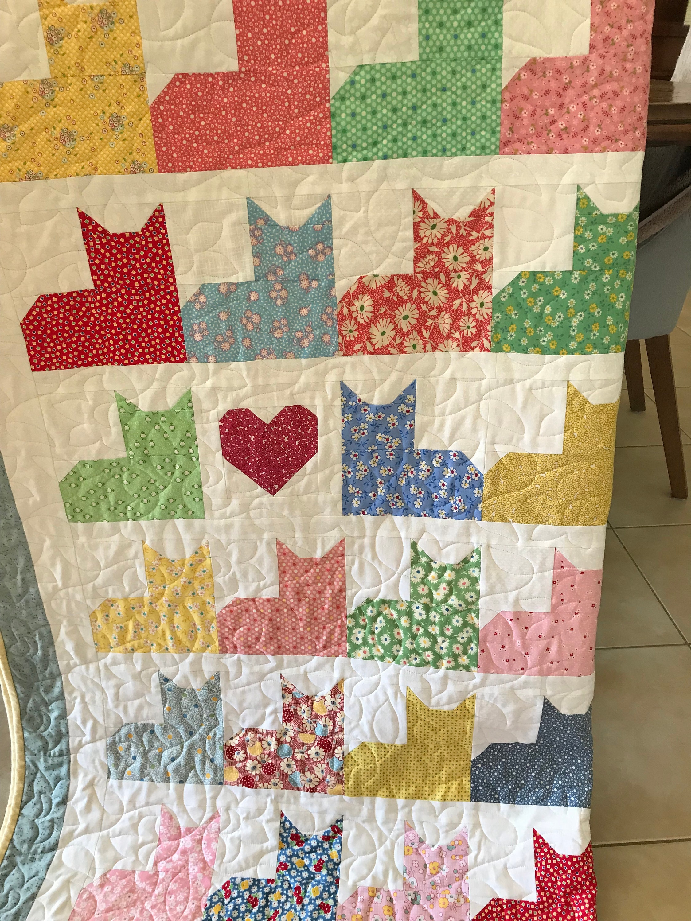 Patchwork Cat Quilt - Etsy