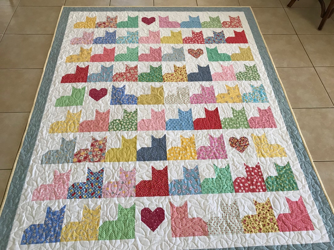Patchwork Cat Quilt - Etsy