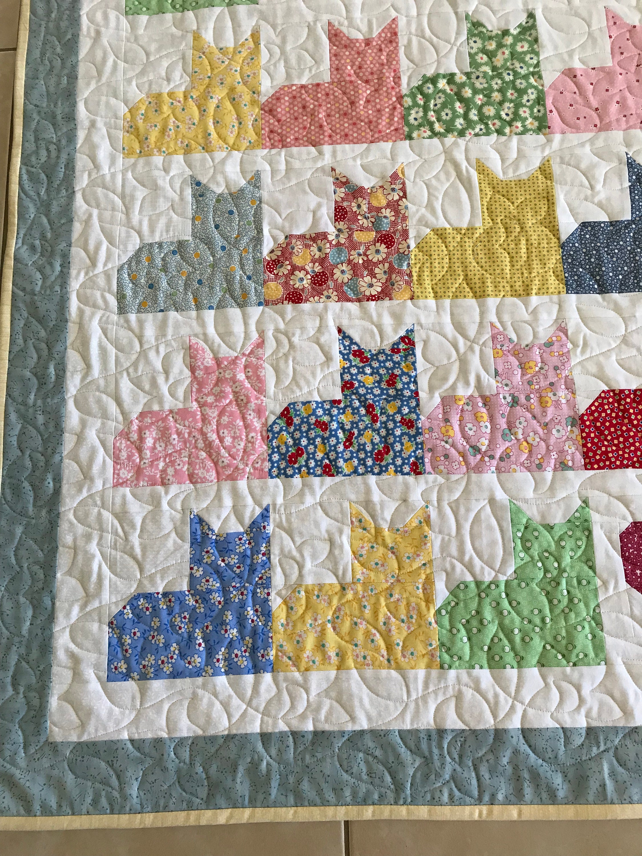 Patchwork Cat Quilt - Etsy