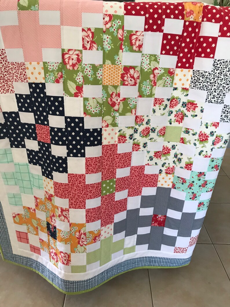 Bright Patchwork Quilt - Etsy